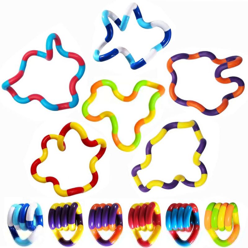 Tangles Sensory Fidget Toys - 6PCS Multicolor Twisty Fidget Toys for ...
