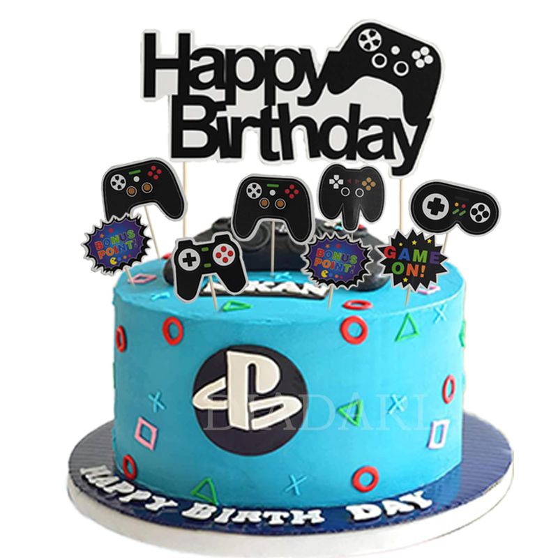DIADARL Video Game Cake Topper Video Game Birthday Cake Topper Glitter ...