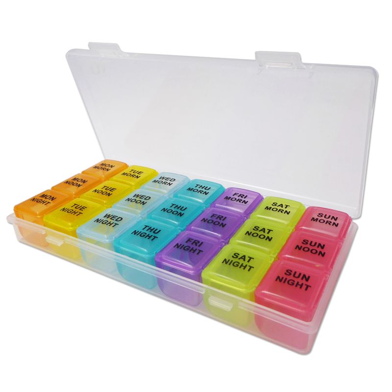 Pill Box ~ 7 Day Medication Storage Case (21 Slot Pill Case Days ...