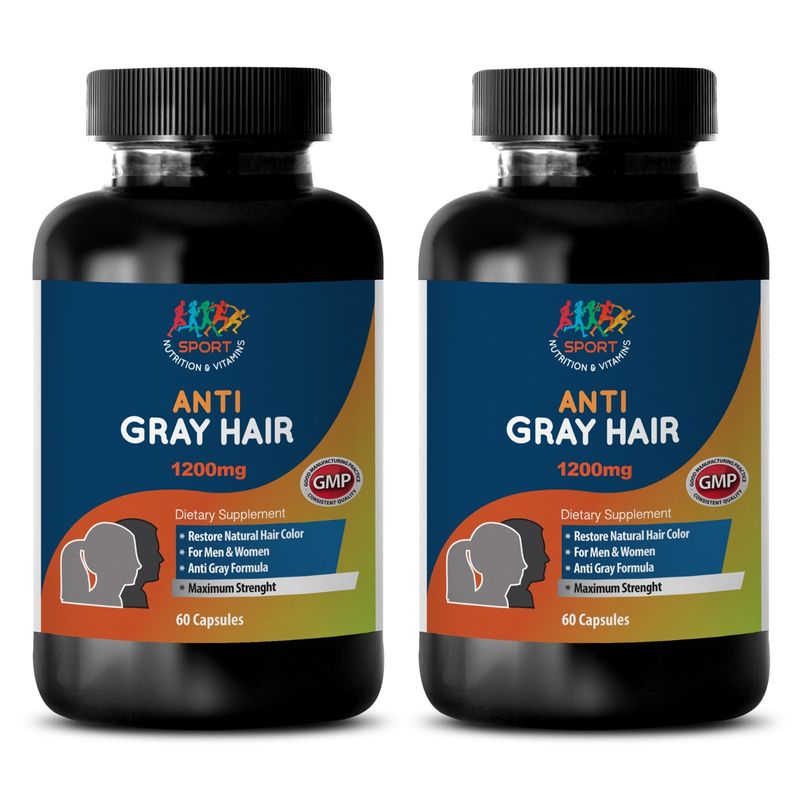 (2 Bott) Gray Hair Solution Extra Strength Anti-Gray Formula for Men ...