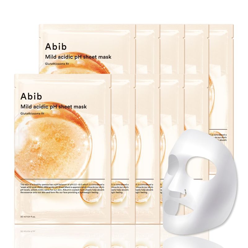 Abib Mild acidic pH sheet mask Glutathiosome fit (10 Sheets) - Online ...