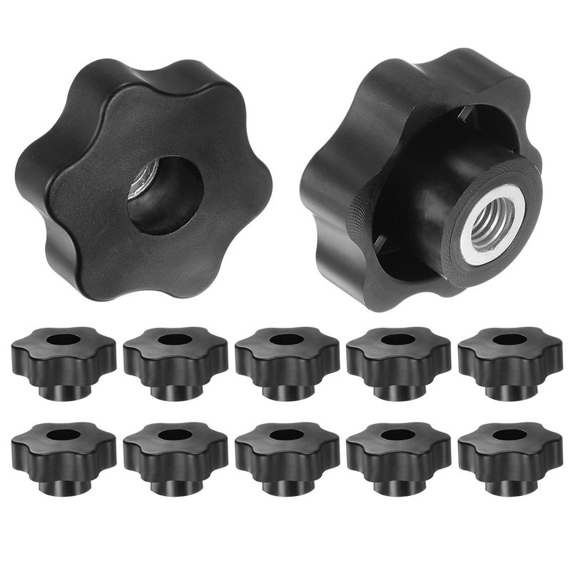 sourcing map 12pcs Star Knobs M10 Female Thread 48mm 6-Point Plastic ...