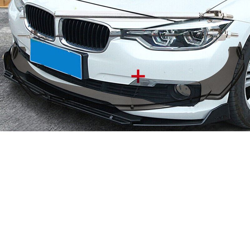 Carbon Fiber Front Bumper Lips Spoiler Splitter Body Kit Universal For ...