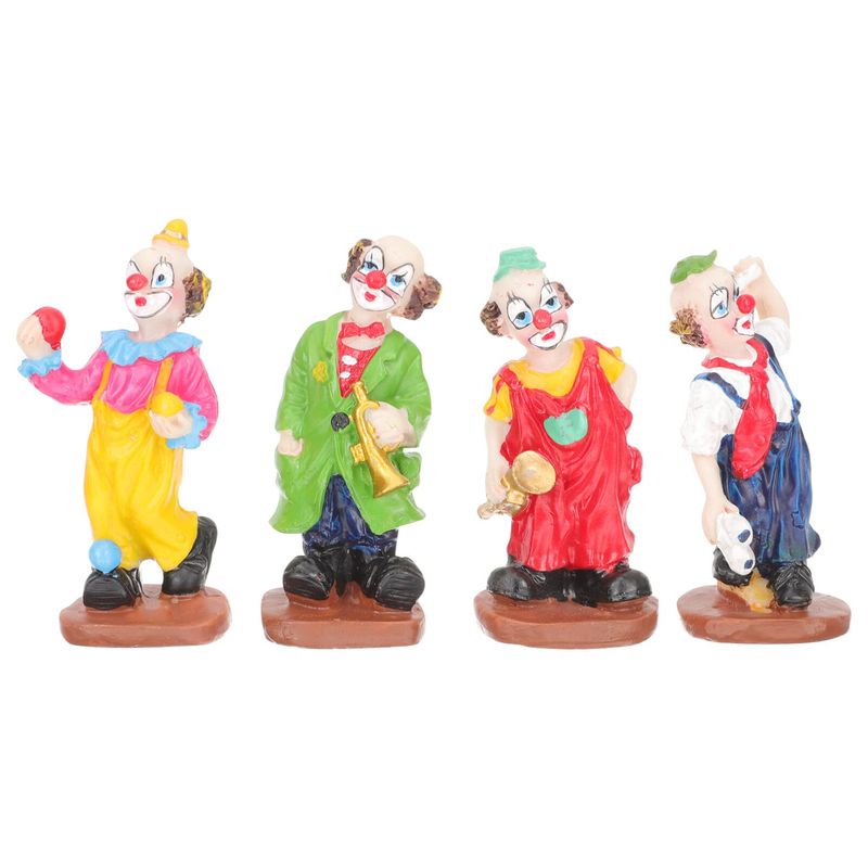 Toyvian Clown Dolls Circus Clown Figurine Mini Clown Statues Resin ...