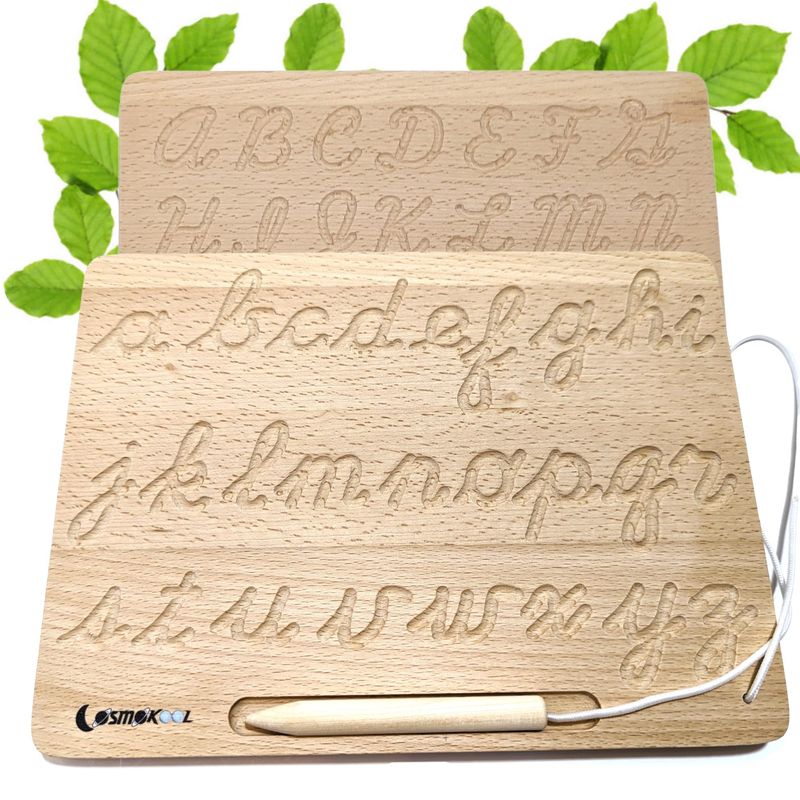 CosmoKool Montessori Cursive Alphabet Tracing Board | Alphabet Letters ...