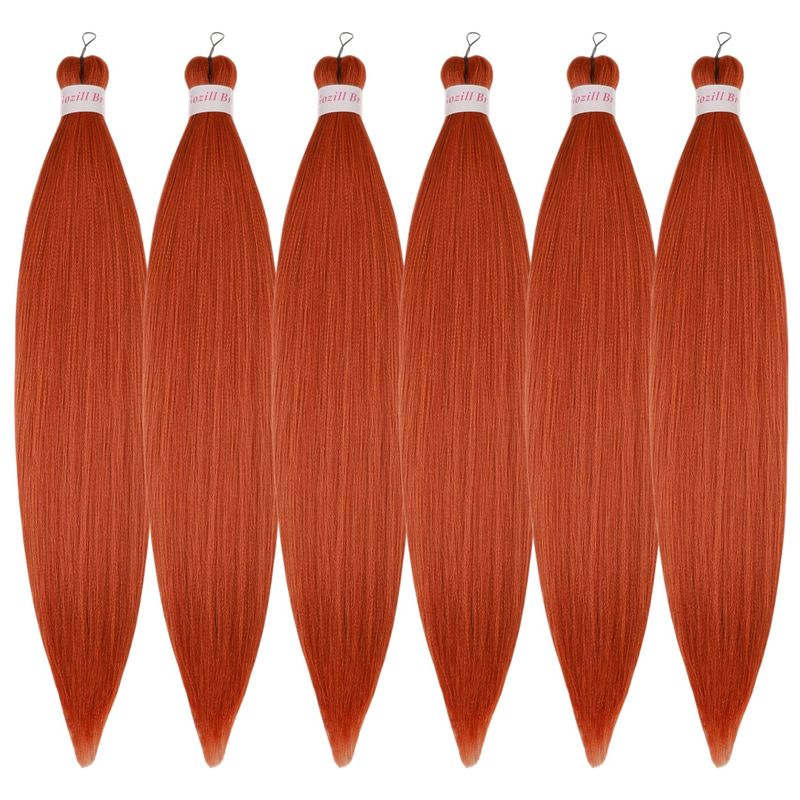 Gozill Ginger Orange Braiding Hair Pre Stretched Kanekalon Braiding ...