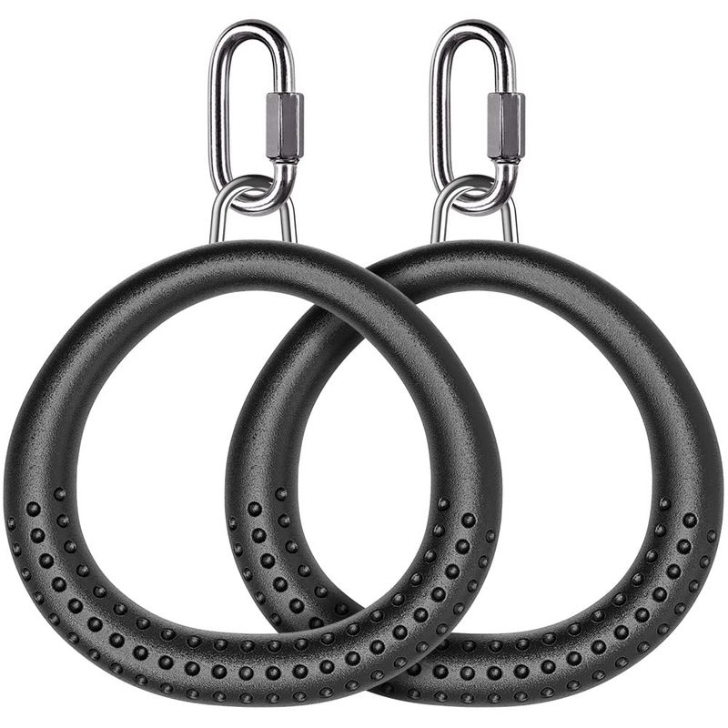 Dolibest 2PCS Round Trapeze Swing Bar Rings with Carabiners, Swingset ...