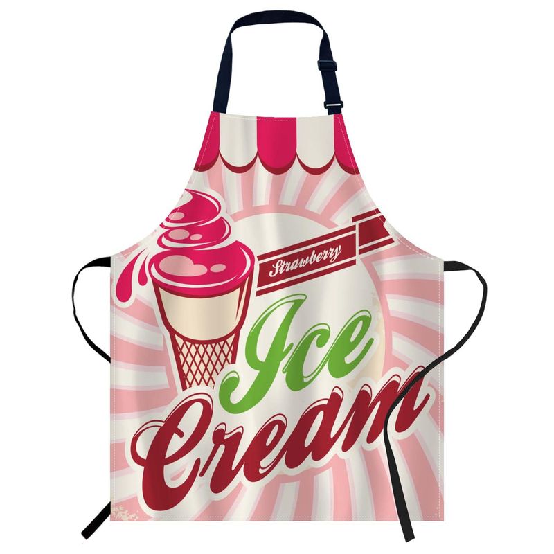 Smooffly Ice Cream Apron Unisex Adjustable Bib Apron Cooking Kitchen ...