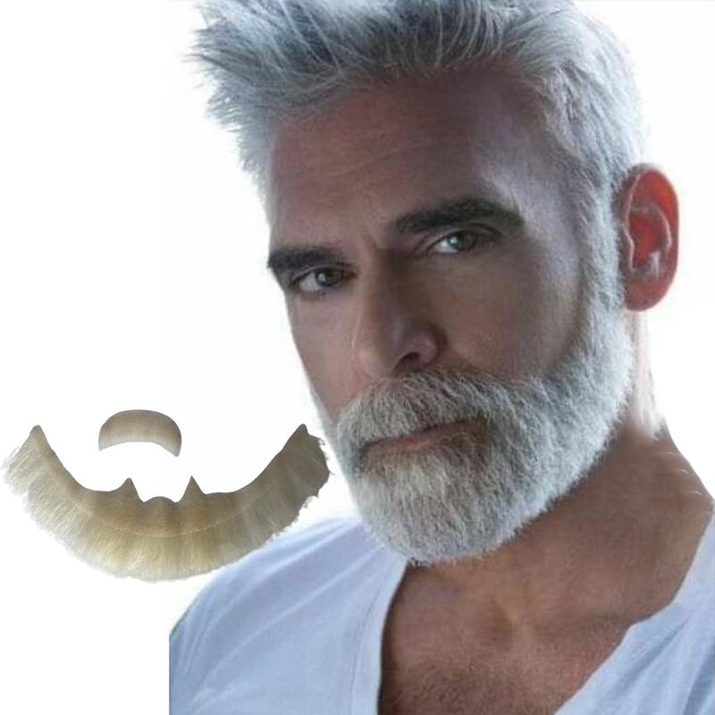 Volora Fake Beard Realistic 100% Human Hair Full Hand Tied Facial Hair ...