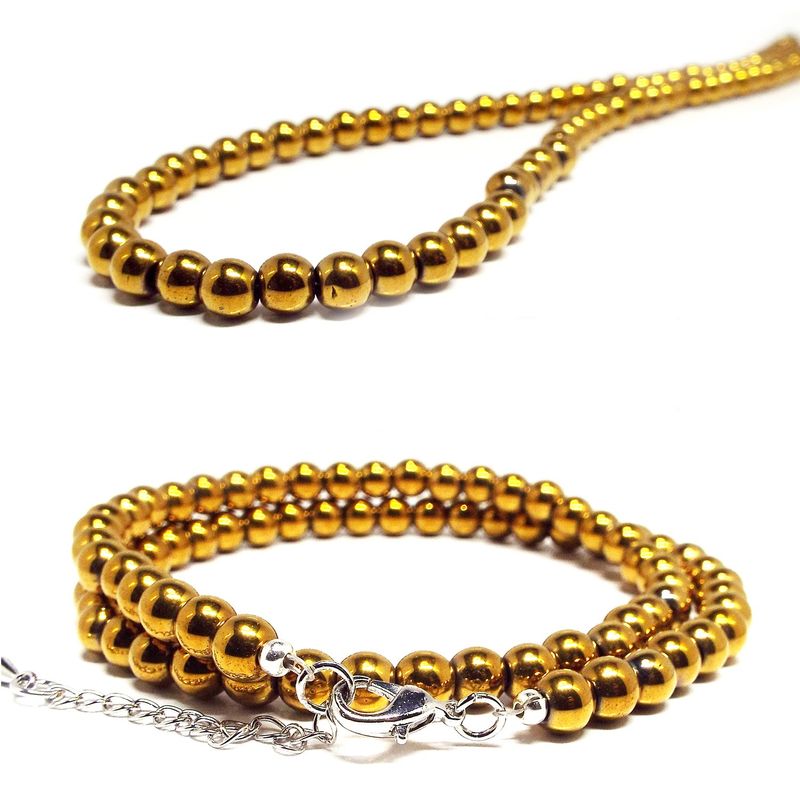 [Sion] Natural Stone Necklace To mataito Gold Color Magnetic without ...