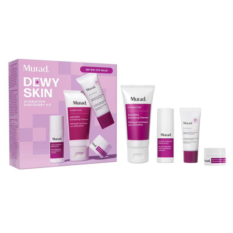 Murad Hydrate Trial Kit – Dewy Skin Set with AHA/BHA Cleanser 2.0oz ...