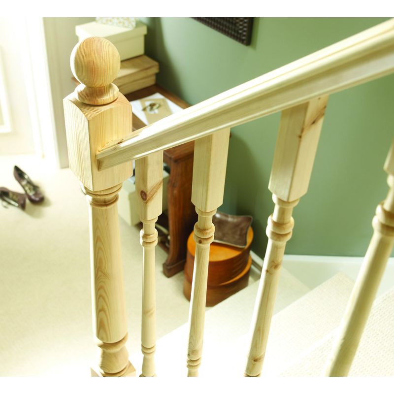 Blueprint Joinery Pine Ball Newel Post Cap, Clear Pine Ball Newel Cap ...