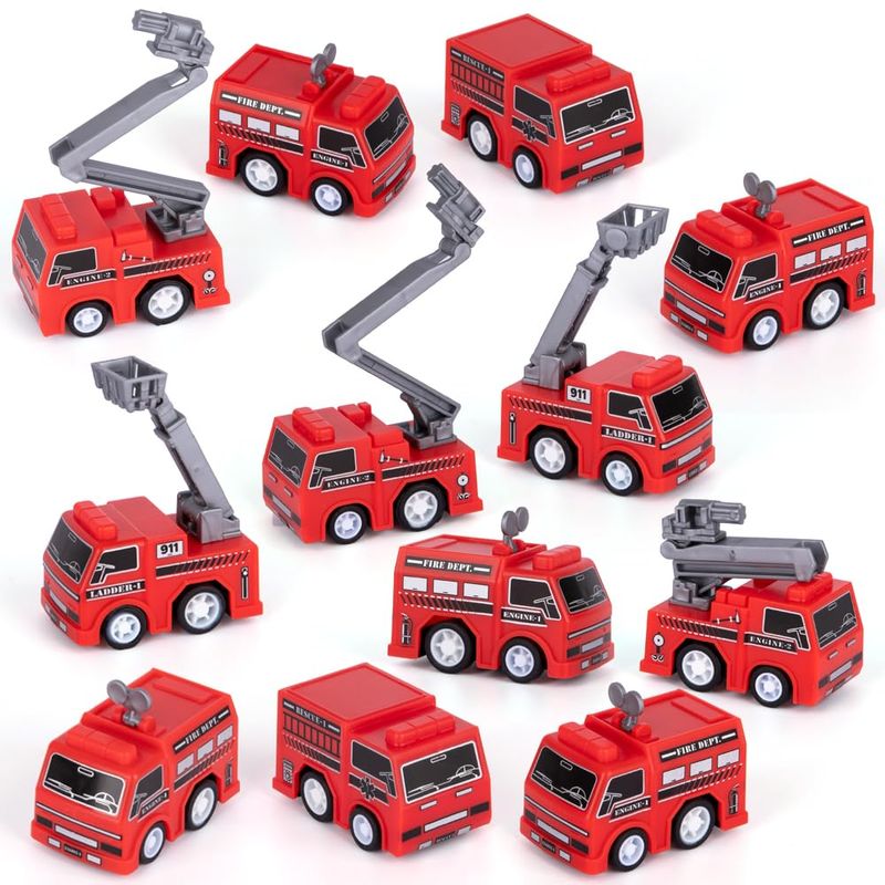 ArtCreativity Mini Pullback Fire Truck Toys (Bulk Pack of 24 ...