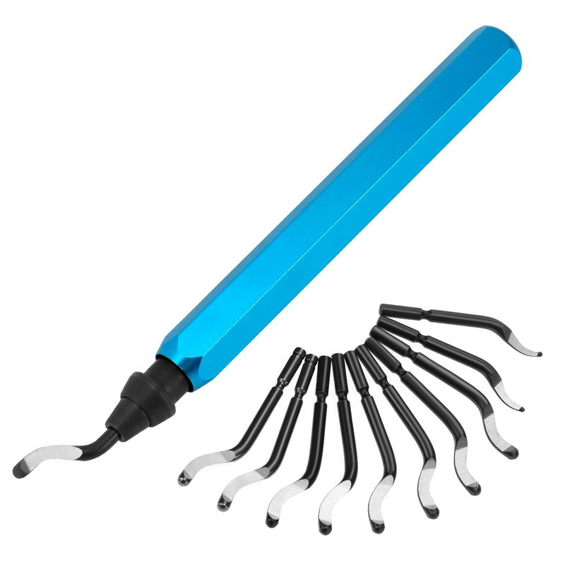 QWORK® Deburring Tool Kit with 11PCS Blades，Burr Remover with Aluminum ...