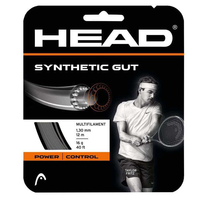 HEAD Synthetic Gut Tennis String Full Set, 17 Gauge, Black, 40 Foot ...
