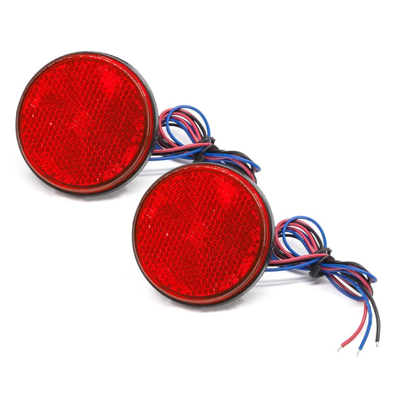 X-STYLE Motorcycle Reflector, Round LED Reflector, 12 V, For Cars, 24 ...