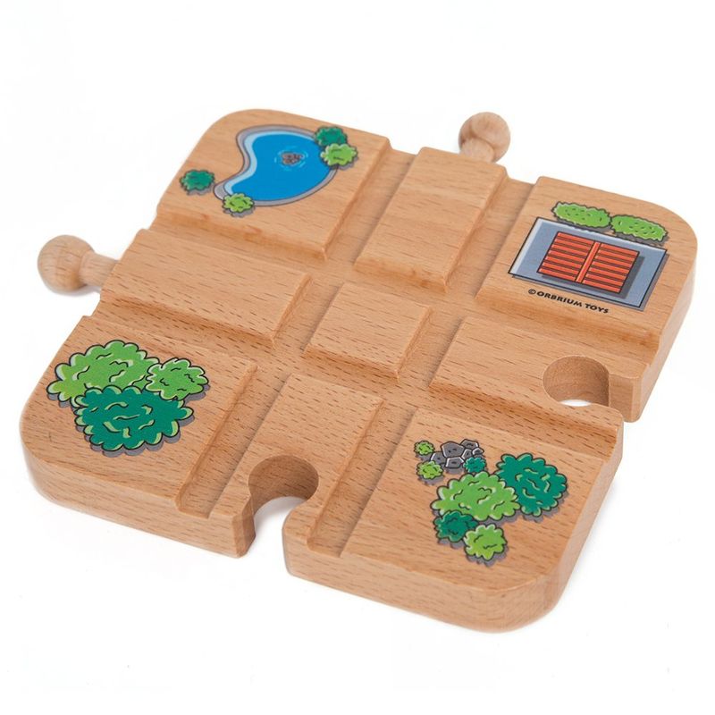 Orbrium Toys Cross Track for Wooden Railway Fits Thomas Brio Melissa ...