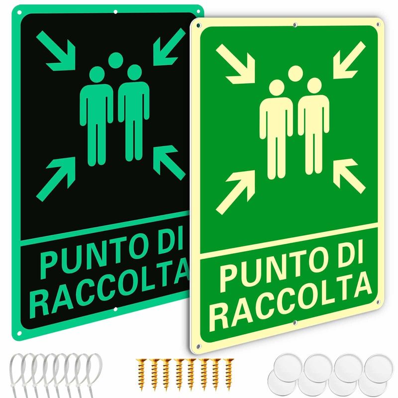 Ashoaza 2 Bright Signs Collecting Point Durable Aluminium for Outdoor ...