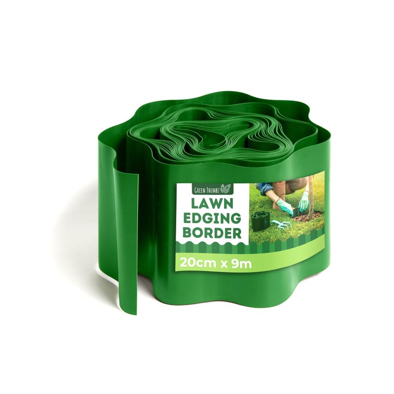 Green Thumbz Lawn Edging Border - 20cm x 9m Roll Flexible Garden Edging ...