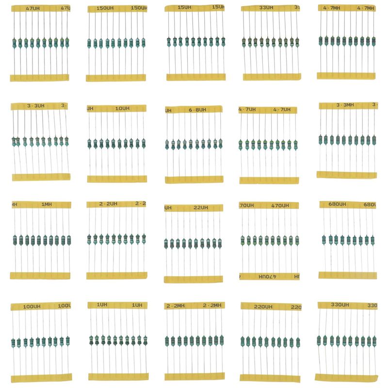 Be In Your Mind 200-Piece Inductor Assortment Set 1 UH - 4.7 MH 1/2 W ...