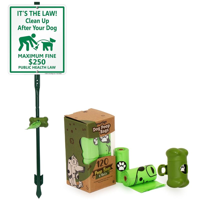 SmartSign It’s Law Clean Up After Your Dog Maximum Fine $250 Yard Sign ...