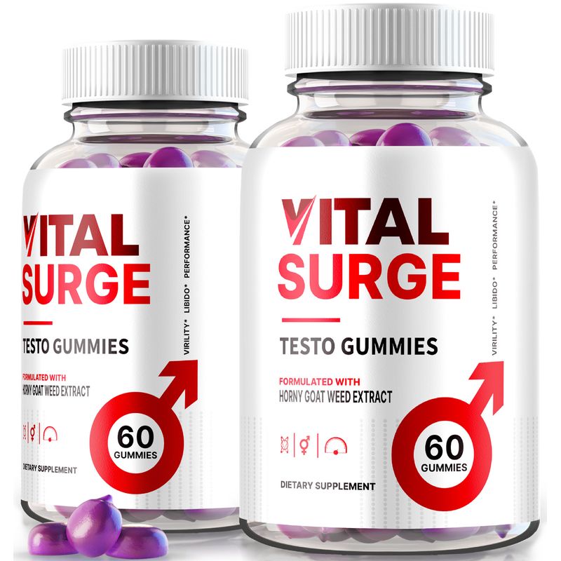(2 Pack) Vital Surge Testo Gummies for Men, Vital Sure Male Gummy ...
