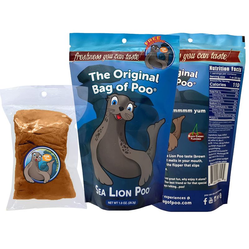 The Original Bag of Poo, Sea Lion Poop (Brown Cotton Candy) for Novelty ...