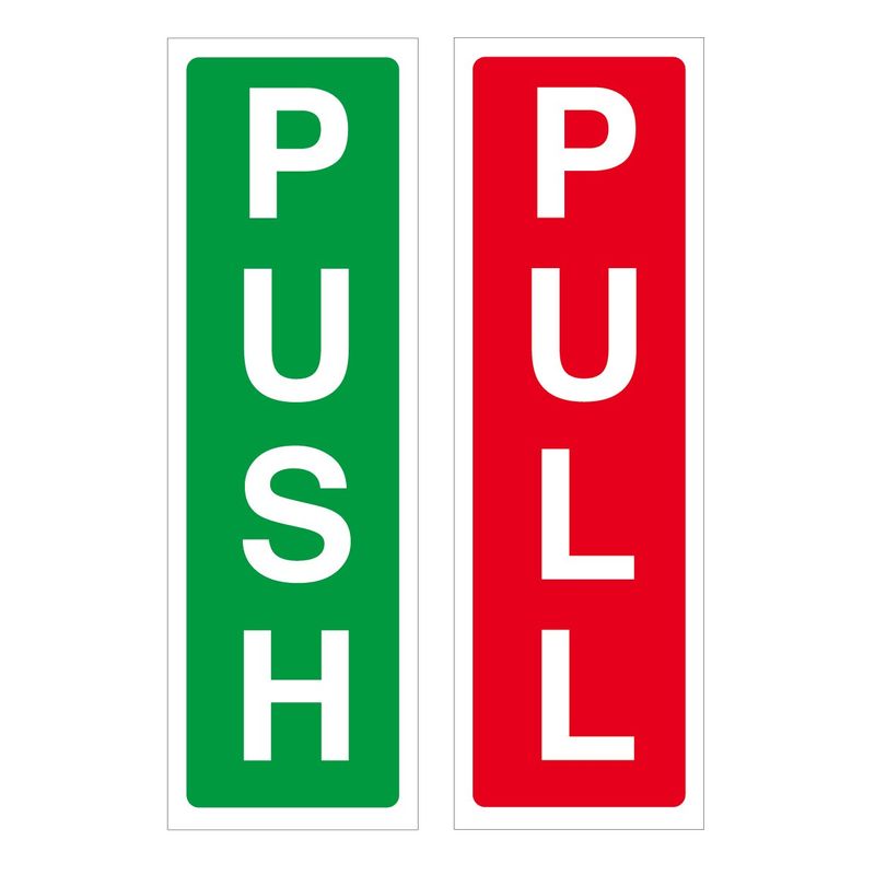 Push & Pull Red Green Door Sign Vinyl Safety Stickers - EveryMarket