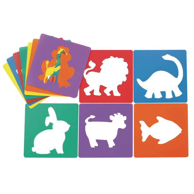 Colorations - EANST Animal Shape Stencils Set of 12 8" Plastic Stencils ...