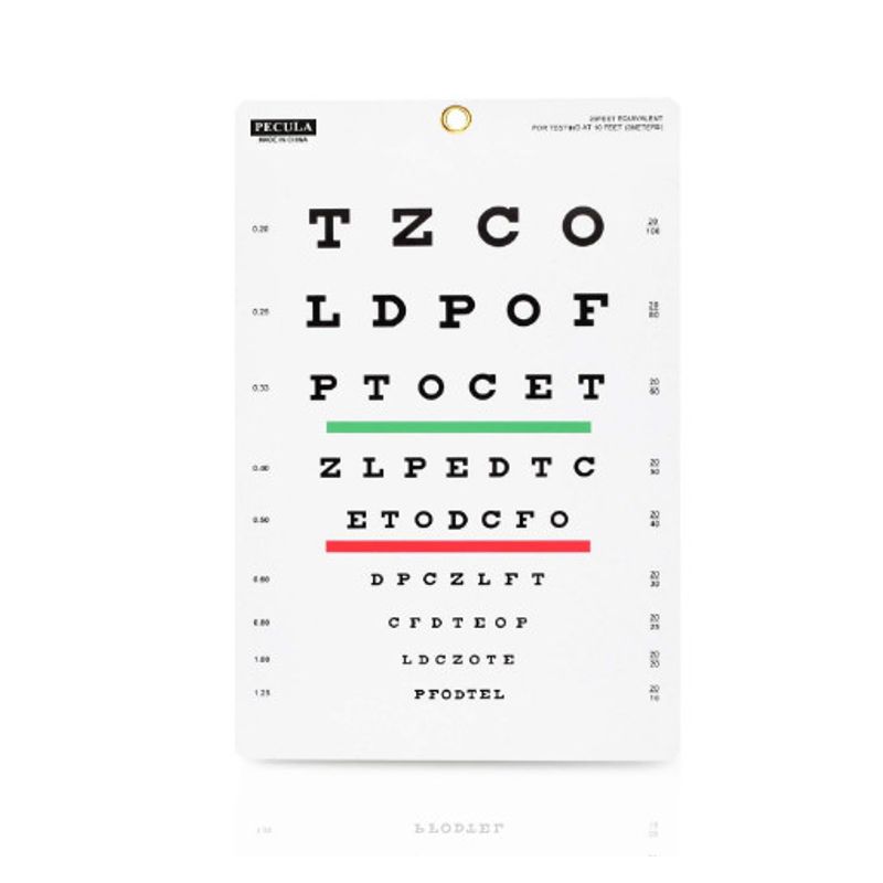 Snellen Eye Chart Red Green Lines 10 Feet Visual Acuity Range Eyes ...