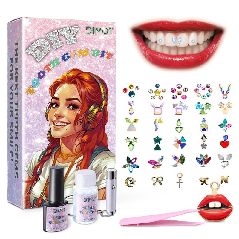 Tooth Gem Kit,DIY Crystal Tooth Decorations, Teeth Gem Kit with 120 ...