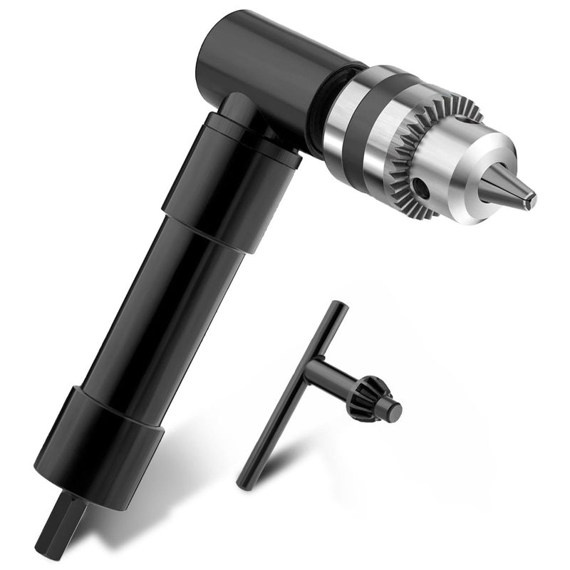 Cordless Right Angle Drill Attachment Adapter,90 Degree Drill Adapter with Handle Chuck 3/8 ...