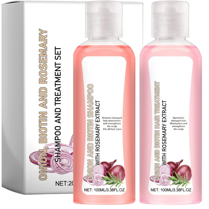 Onion Biotin and Rosemary Shampoo & Treatment Set for Stronger, Thicker ...