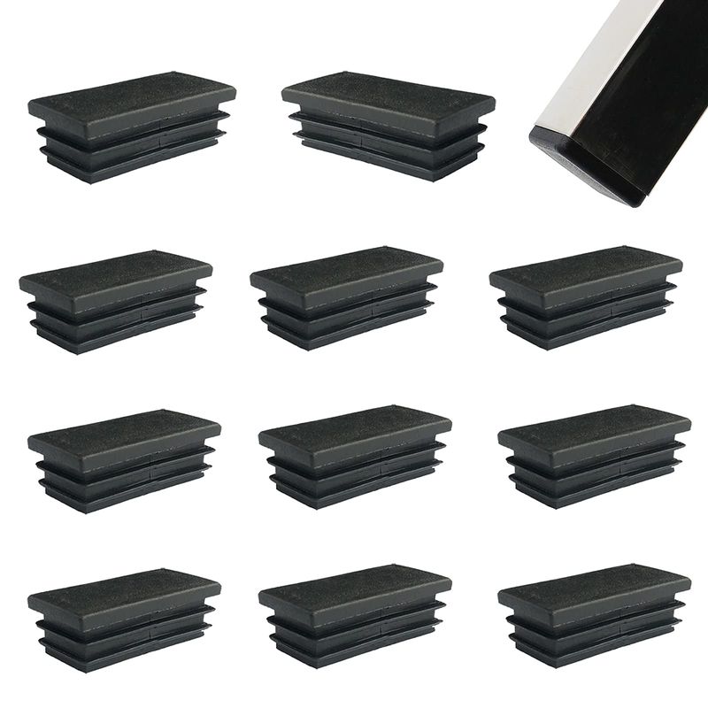 Zaky 18 pcs Rectangle Ribbed Plastic Insert Plugs End Caps 60 x 40mm ...
