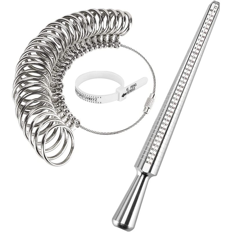 Ring Sizer UK Ring Measurement Tool, Aluminum Ring Mandrel Dual Size ...