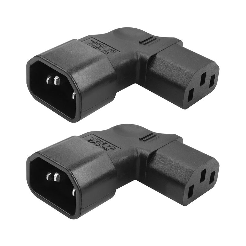 C14 to C13 Power Adapter YACSEJAO 2PCS IEC320 C14 to C13 Right Angle Power Adapter 90 Degree C14 ...