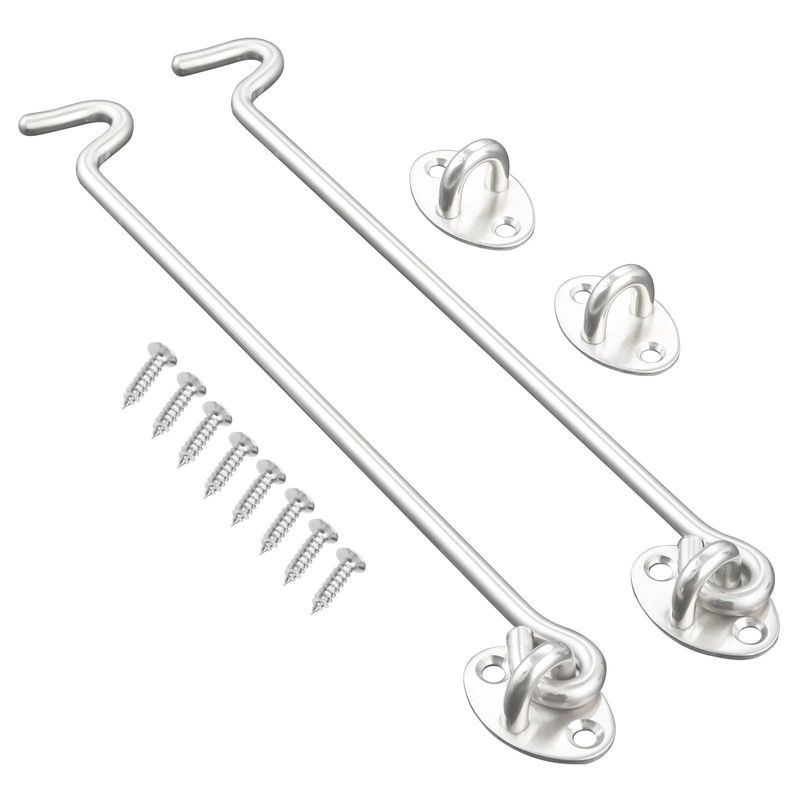 DRELD 10-Inch Cabin Hook Eye Latch Kit, 2-Pack 304 Stainless Steel Door ...