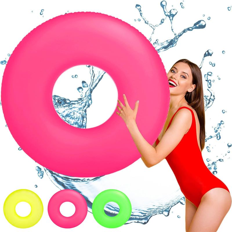POPOYU Inflatable Swimming Ring Adult Pink, 35.8 Inches / 91 cm ...