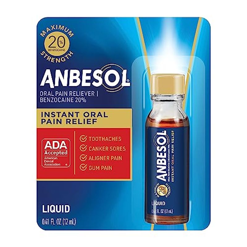 Anbesol Maximum Strength Oral Anesthetic Liquid - 0.41 fl oz (packaging ...