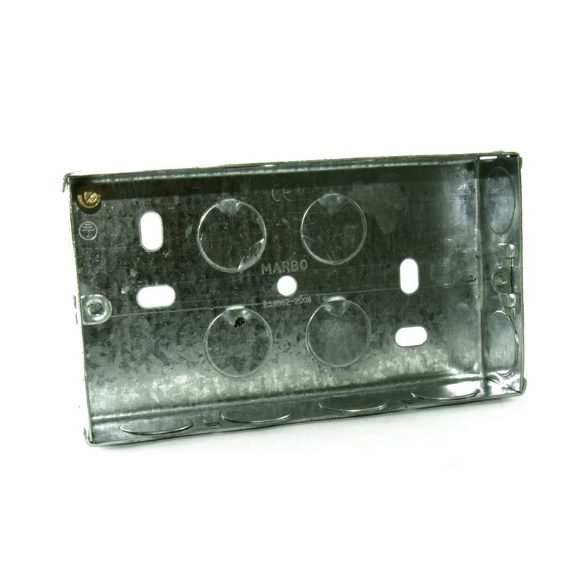 CDL Micro Double Electrical Metal Back Box/Pattress Box 25mm Deep - 2 ...