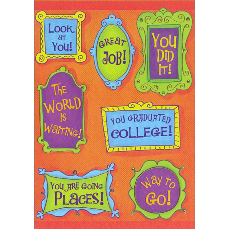 Frames Positive Sayings Look at You Great Job College Graduation Card ...