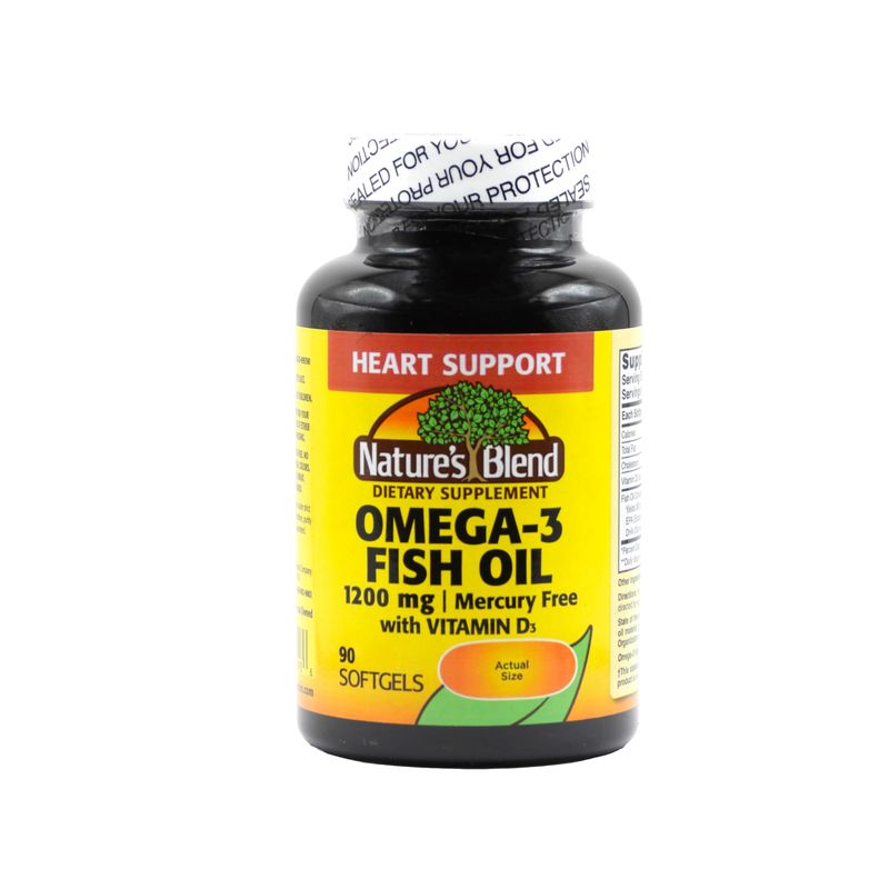 Nature's Blend Omega-3 Fish Oil 1200 mg and Vitamin D3 1000 IU 90 ...