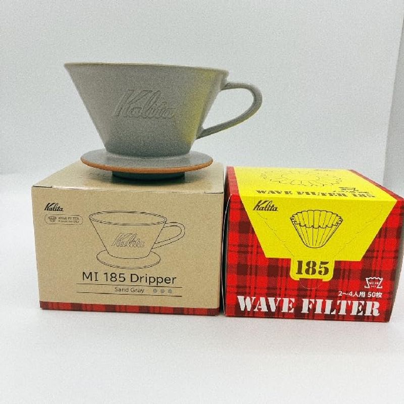 Kalita KWF-185 Paper Set, Mino Ware x Wave Dripper for 2 to 4 Cups, Dedicated Roshi KWF-185, 50P ...