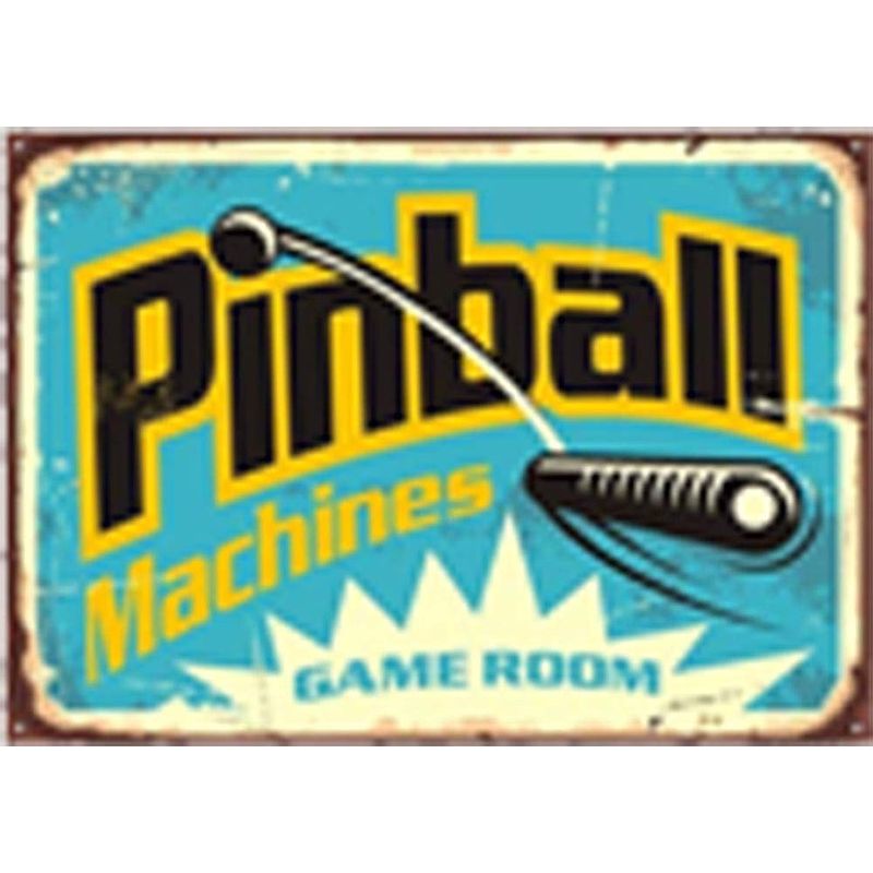Vintage Pinball Arcade Cartoon Sign Vinyl Sticker (8" Wide) - Online ...