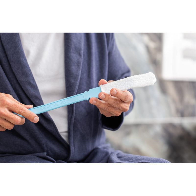 Burlingham's Toe and Foot Towel Brush with Reusable Drying Covers Long ...