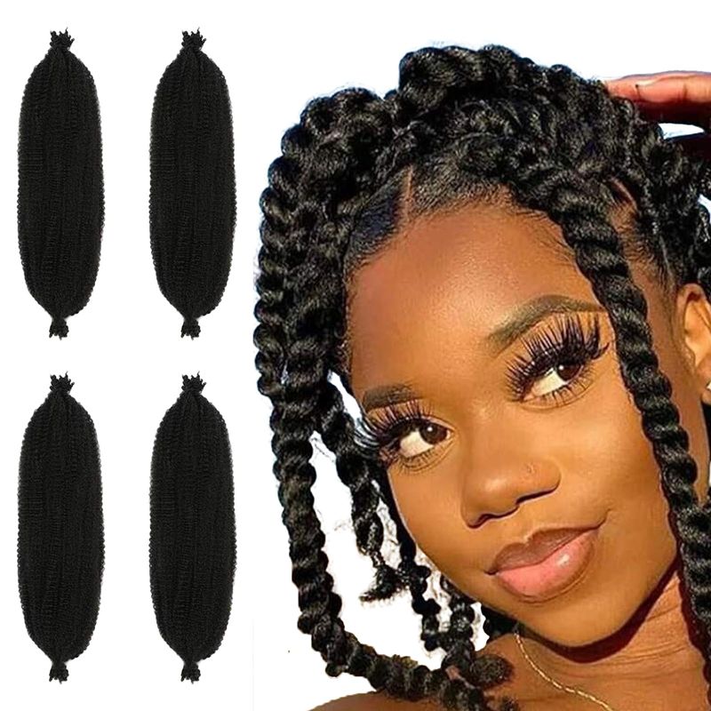 4 Packs 12 Inch Soft Springy Afro Twist Hair,Pre-Separated Spring Twist ...
