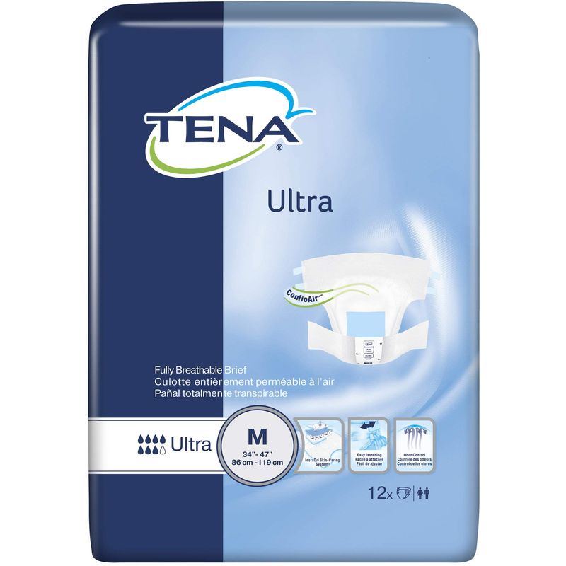 TENA Ultra Breathable Briefs, Incontinence, Disposable, Heavy ...