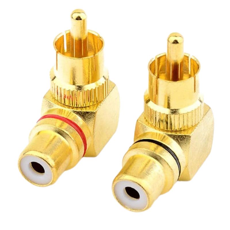2pcs 90 Degree Right Angle RCA Adapter Male to Female, right angled RCA ...