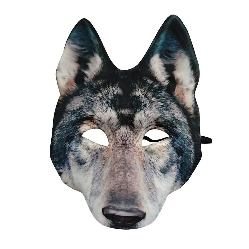 1Pcs Wolf Mask Halloween Half Face Wolf Mask Masquerade Mask for ...