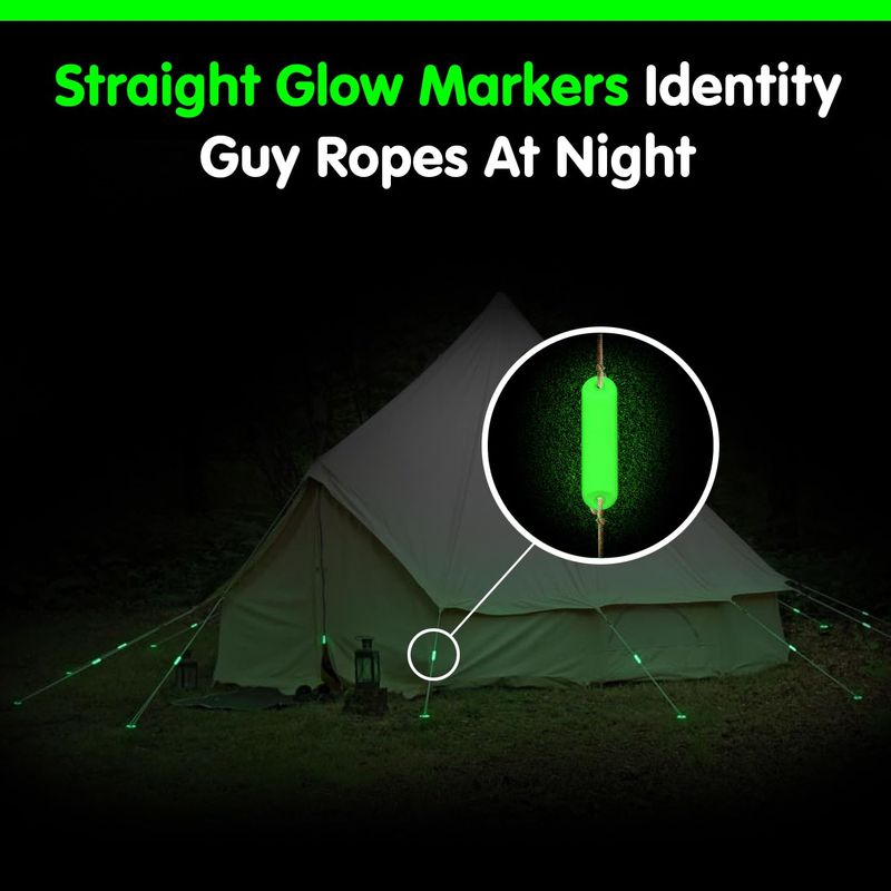 GLO-X Straight Glow Markers -Pack of 4 - Powerful Glow in The Dark Camping Accessories for Tent ...
